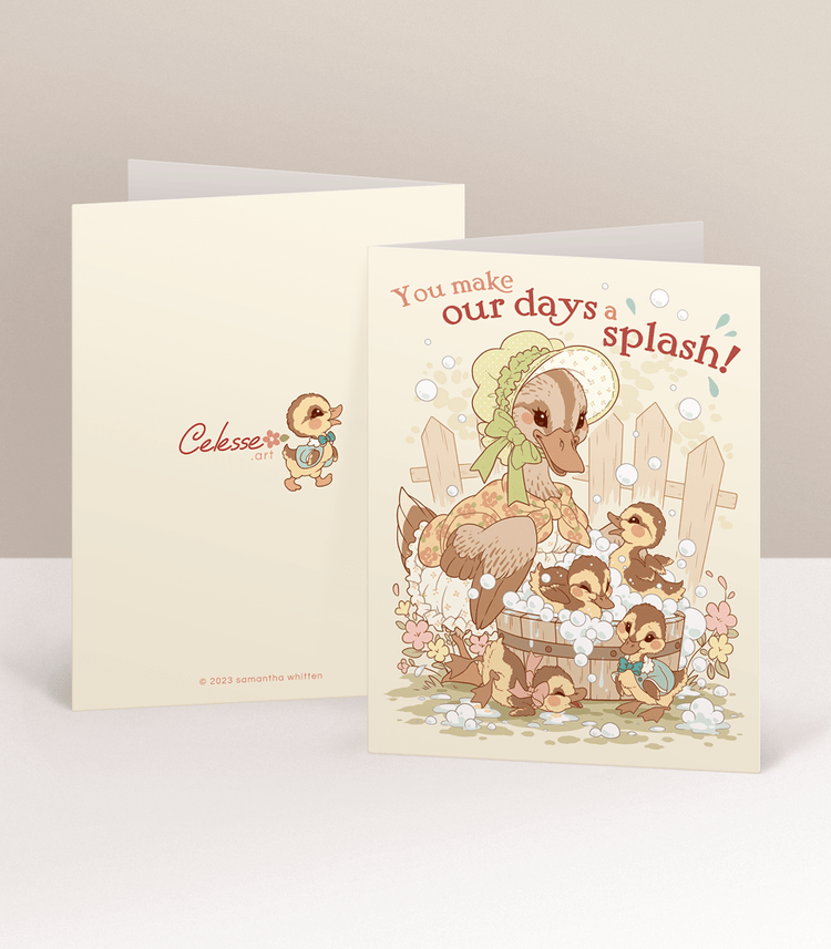 Bath Time Ducks for Mom Greeting Card – Sugar Bunny Shop