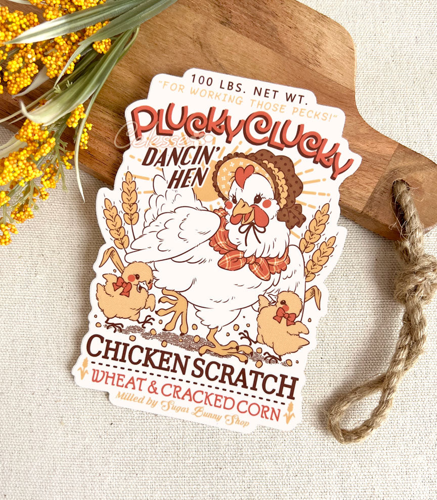 Plucky Clucky Chicken Scratch Vinyl Sticker – Sugar Bunny Shop