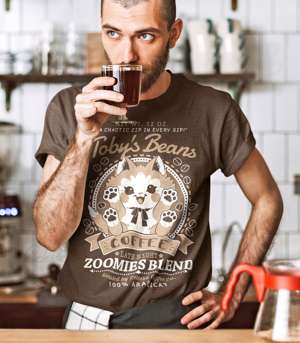 Toby's Beans Coffee Shirt - PREORDER – Sugar Bunny Shop