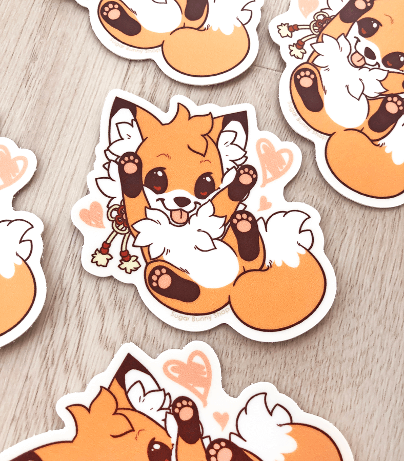 Doki Fox Playful Vinyl Sticker – Sugar Bunny Shop