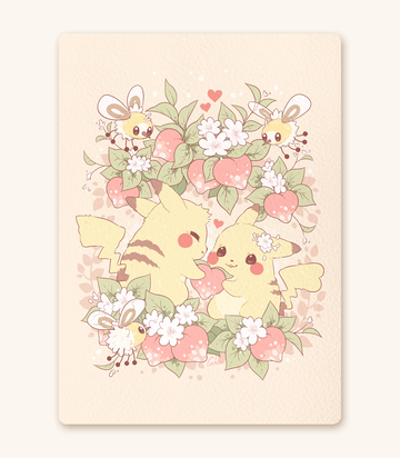 Pikachu Pecha Berry for You Textured Print – Sugar Bunny Shop